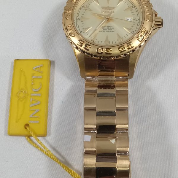Invicta Pro Diver Automatic Men's Triple Gold Stainless Watch 30096 ...