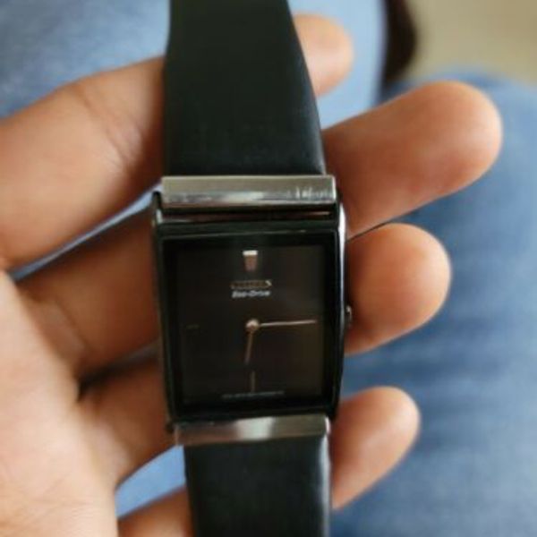 Men’s Citizen Eco-Drive B023-S036577 Black Rectangle Quartz Watch ...