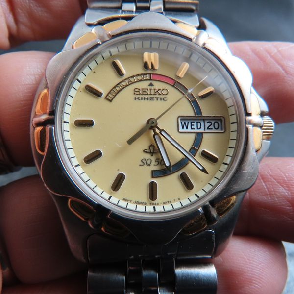 5M43 Japan Seiko Kinetic SQ50 Quartz Men Watch | WatchCharts Marketplace