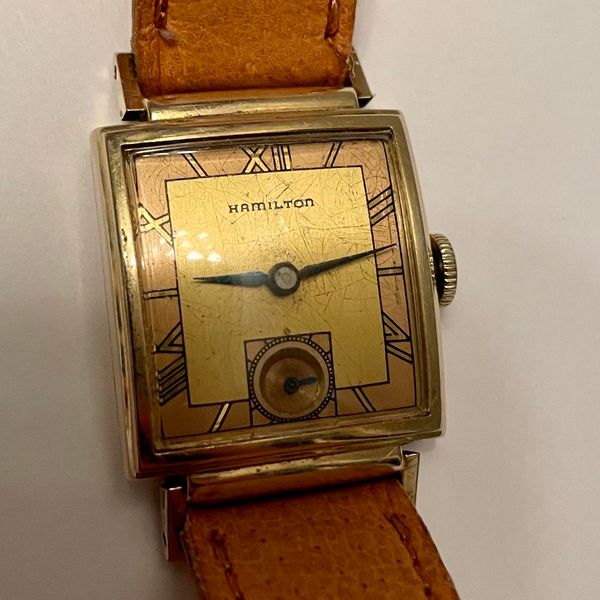 [WTS] 1941 Hamilton Ross Mens Tank Watch - Rare Roman Dial - 14K GF ...