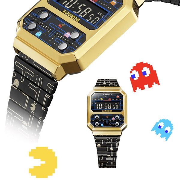 Casio and BANDAI NAMCO Entertainment A100WEPC-1B PAC-MAN Watch NEW with ...