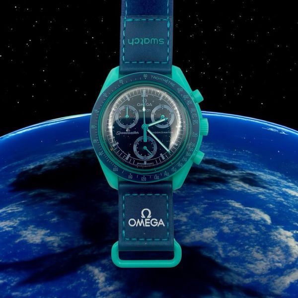 Omega Speedmaster Swatch Mission To Earth Polar Lights 42 MoonSwatch ...
