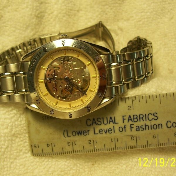 VINTAGE LOUIS ARDEN SKELETON SEE THRU BACK MANS W/WATCH 1980S | WatchCharts