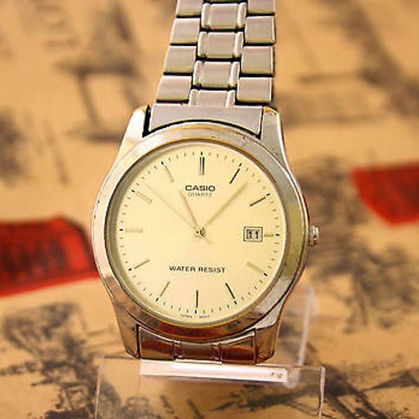 CASIO Quartz Wristwatch water resist japan movt MTP-1141 st.steel back ...