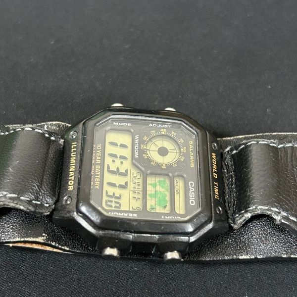 Casio AE1200WH World Time Quartz Watch 40mm Case used needs battery ...