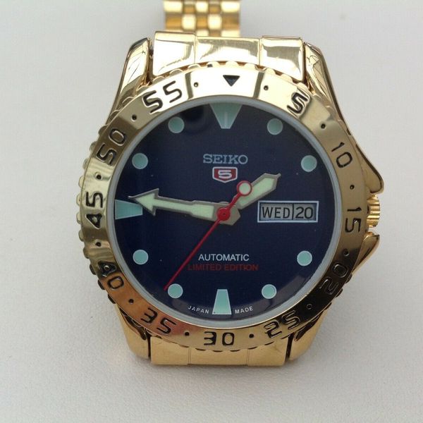Seiko 5 Limited edition Automatic in gold plate Mint condition ...