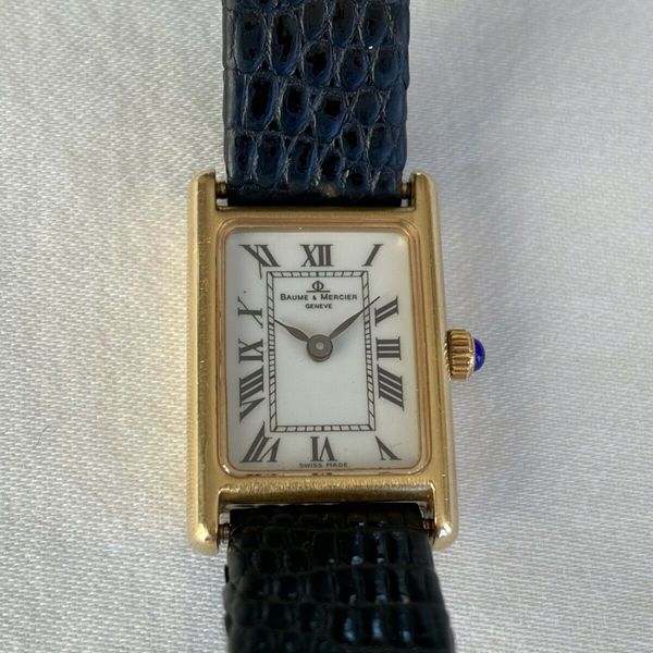 Baume & Mercier Ladies 14K Yellow Gold Tank Watch Model 98452 ...