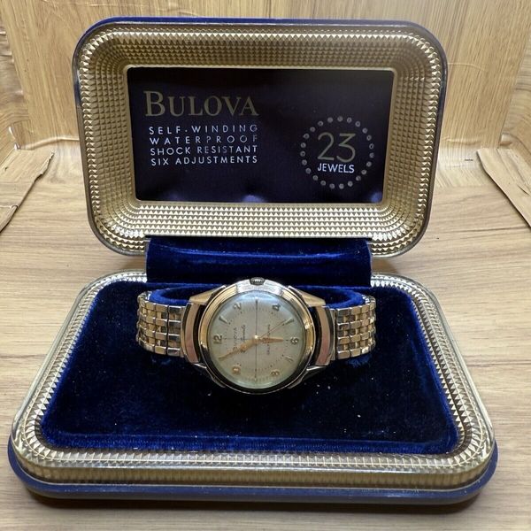 Vintage M4 Bulova 23j Self-Winding Men's Wristwatch Original Case ...
