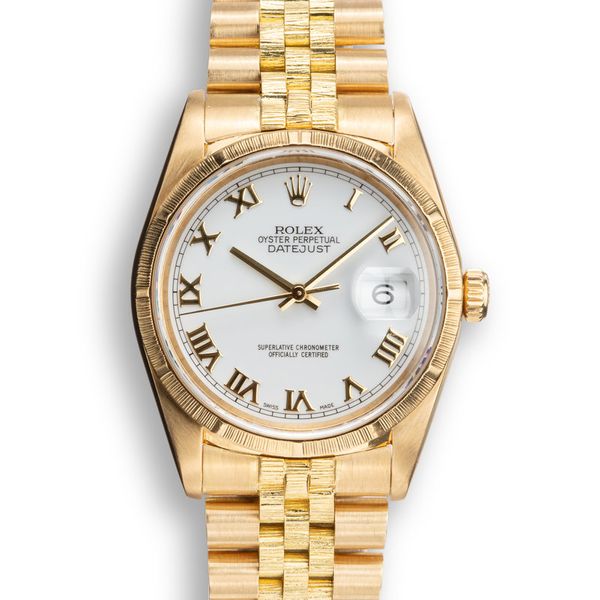 FS: 1999 Rolex 18K YG DateJust 16248 "Bark Master" with White Roman ...