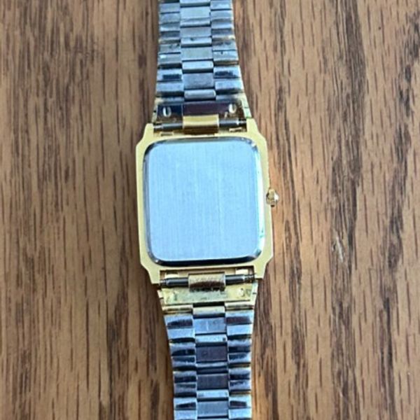 Seiko Gold Watch Red Vintage Bracelet Quartz Square Watch | WatchCharts ...
