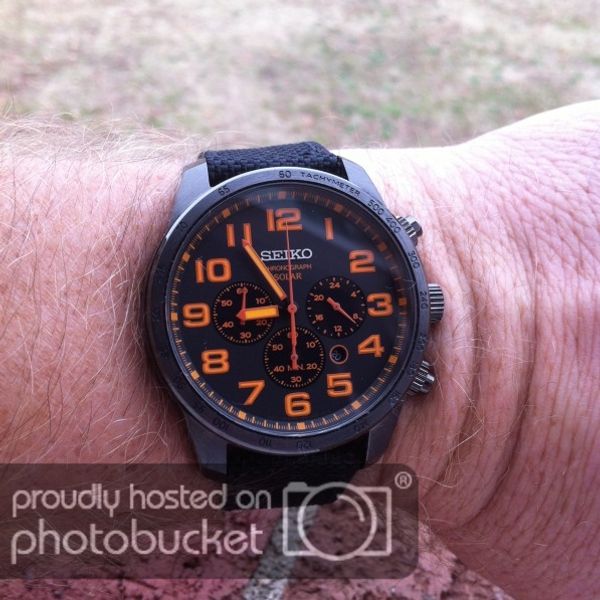 Seiko SSC233 Quartz Chronograph TiCN Black w/ Orange Font | WatchCharts ...