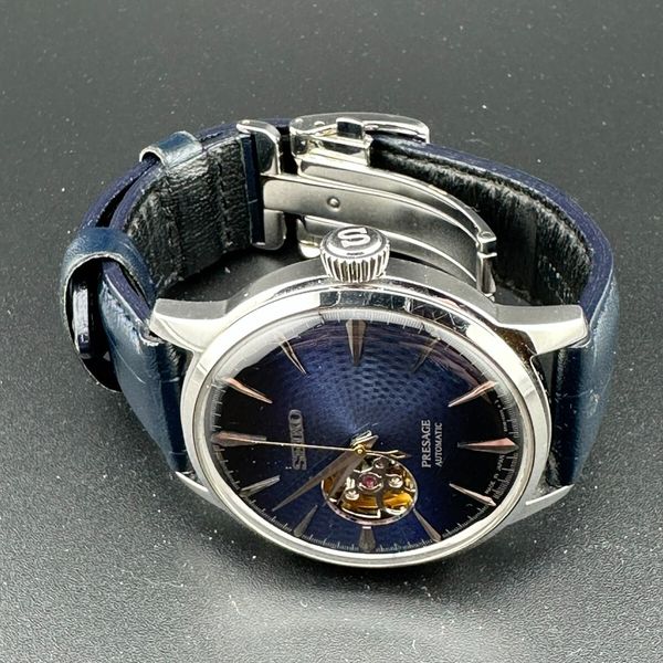 Seiko Presage Blue Men's Automatic Open Heart Watch - SARY155 - 4R38 ...