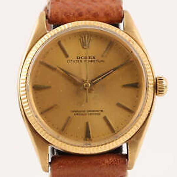 Rolex Oyster Perpetual 1005 18K Yellow Gold 34mm Men's Watch ...