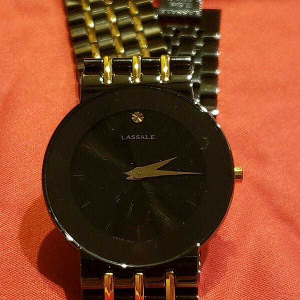 Vintage Gents Seiko LaSalle watch with black and gold tone link band, 7N00-6B59 | WatchCharts ...