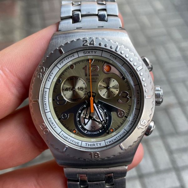 SWATCH SANDY STREETS SWISS MADE CHRONOGRAPH MENS WATCH IRONY RARE ...
