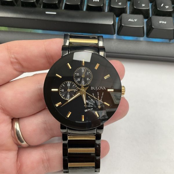 Bulova Futuro 98C124 40 mm Black and Gold Stainless Steel Men's Watch ...