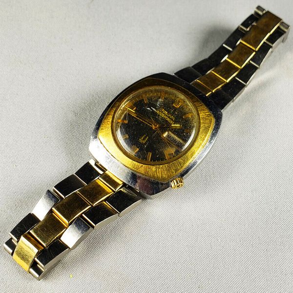 Bulova Accutron 2182 N5 Two Tone Stainless Steel Day/Date Men's Wrist ...