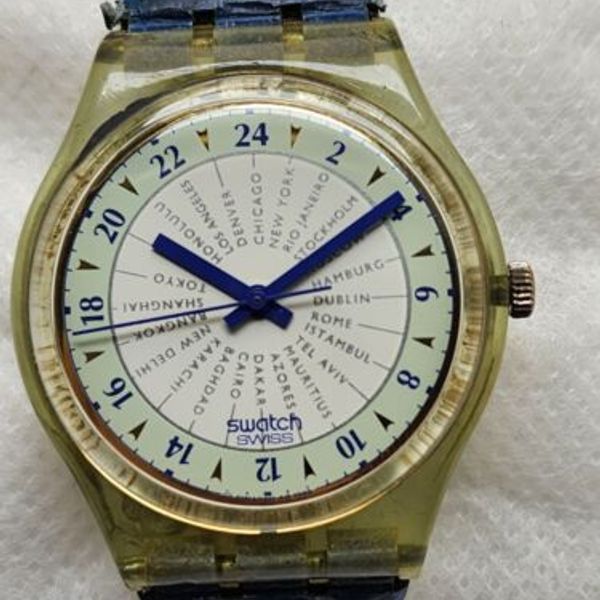 NEW Swatch Watch INDEX GG125 with Case and Papers 1994 NOS Gents 24 ...