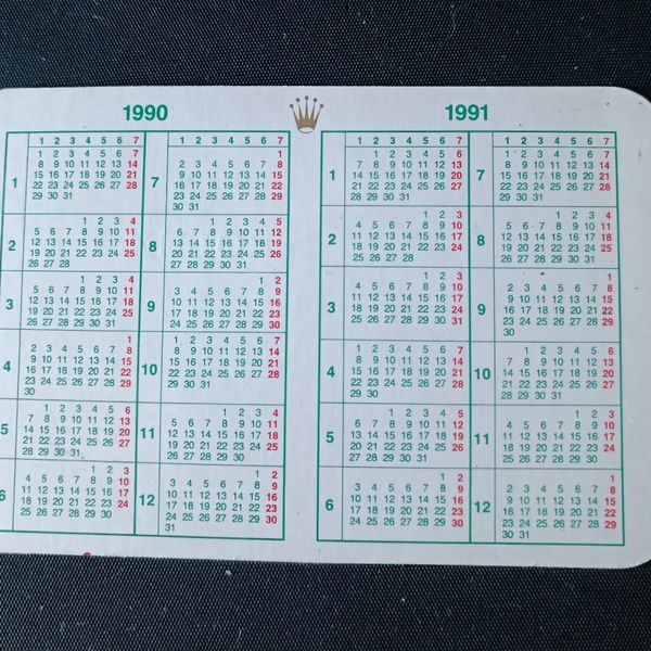 ROLEX CALENDARIO VINTAGE 1990 1991 | WatchCharts Marketplace