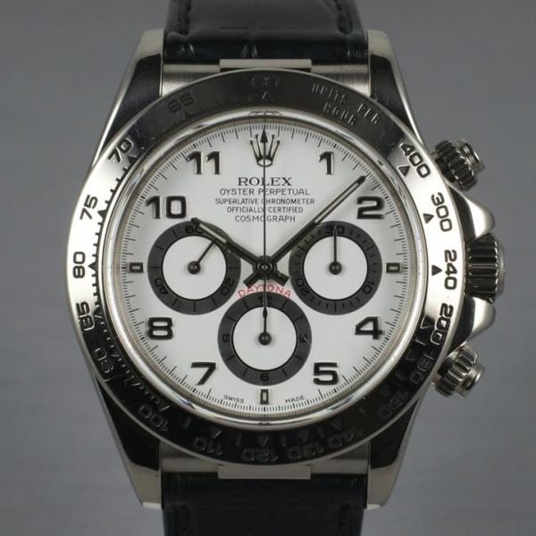 FS: 1999 Rolex WG Zenith Daytona Ref: 16519 White Arabic Dial with Box and Papers | WatchCharts ...