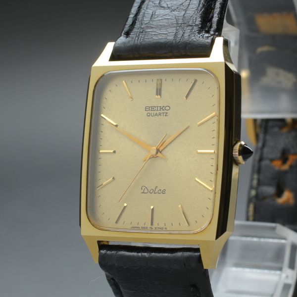 [MINT] Vintage SEIKO Dolce 5931-5550 Gold Dial Square Quartz Men's Watch JAPAN | WatchCharts ...