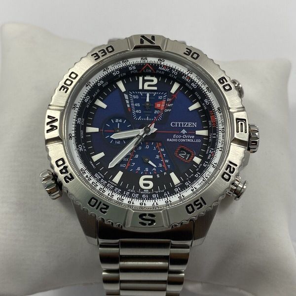 Citizen Eco-Drive Promaster Navihawk A-T Chrono Blue Dial Men's Watch ...