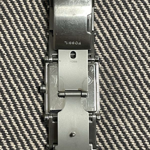 Rare Fossil Watch JR9395 Stainless Steel & White . Square Face. Unisex ...