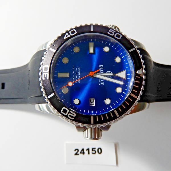 NEW! Deep Blue PRECISION DIVER 1000- AUTOMATIC-Blue Face- Black Band ...
