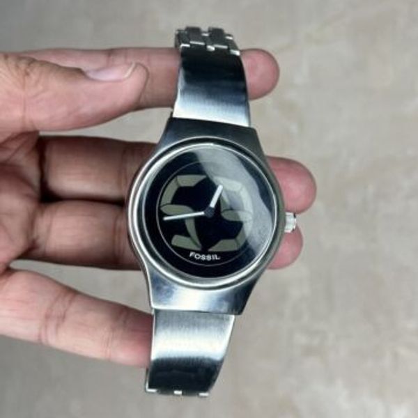 RARE Fossil BIG TIC JR-7845 y2k Steel Watch Animated Display, Box + New Battery | WatchCharts ...