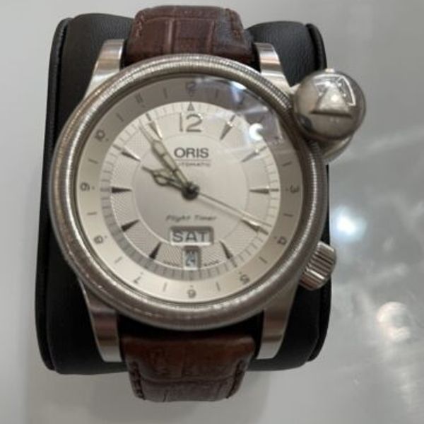 ORIS Flight Timer 7568 Automatic Silver Dial Day/Date Mens Watch ...