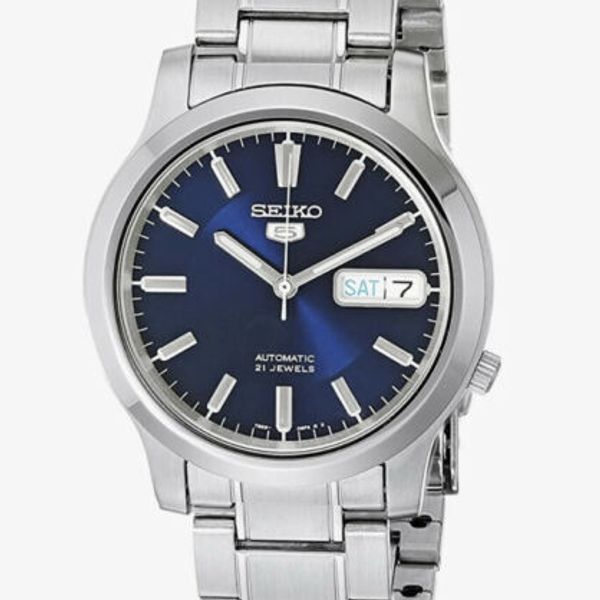 SEIKO 5 Men's SNK793 Automatic Stainless Steel Watch with Blue Dial ...