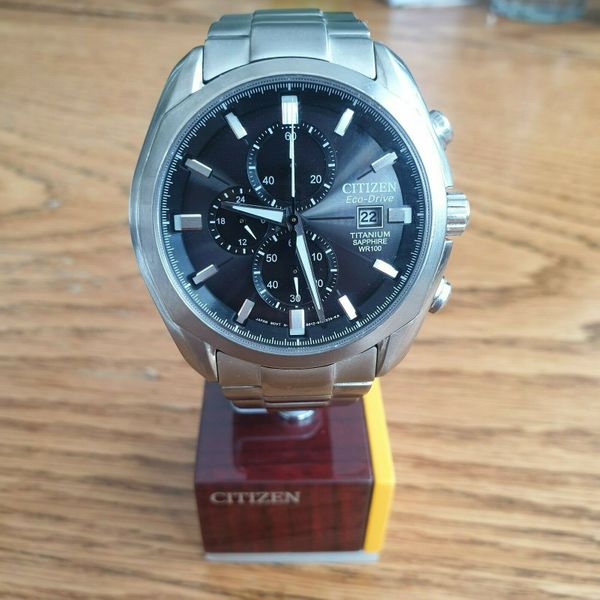 Citizen Titanium Sapphire Eco-Drive Chronograph (WR100) B612-S101374-KA ...