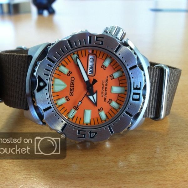 SOLD Seiko Orange Monster SKX781 200m automatic diver on brand new NATO ...