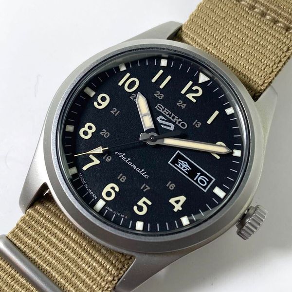 SEIKO 5 Sports SBSA117 Field Style Beige Automatic Mechanical Men's ...