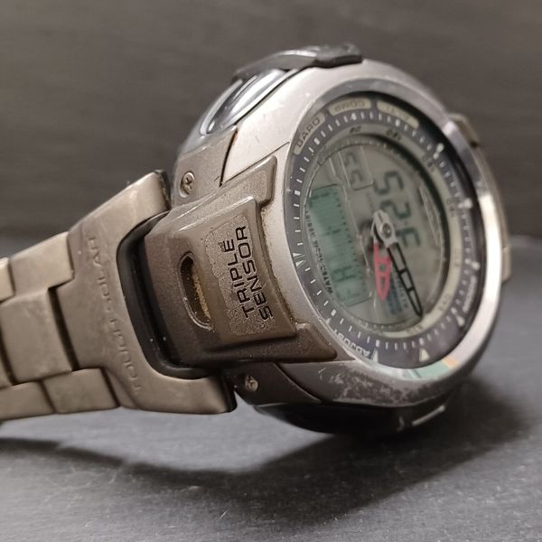 Casio Pro Trek Watch PRG-60T TRIPLE SENSOR Quartz 2767 Silver Tone Working | WatchCharts Marketplace