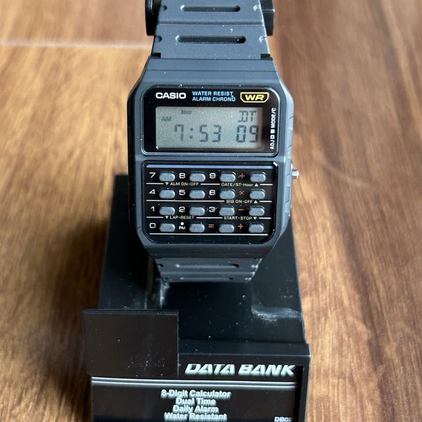 Casio Databank Calculator CA53W-1 Black Resin Case and Band, Men's ...