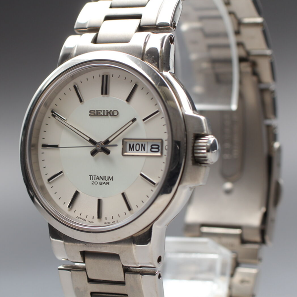 [Near MINT] SEIKO 7N43-7B80 SCDC055 Titanium White Dial Quartz Men's ...