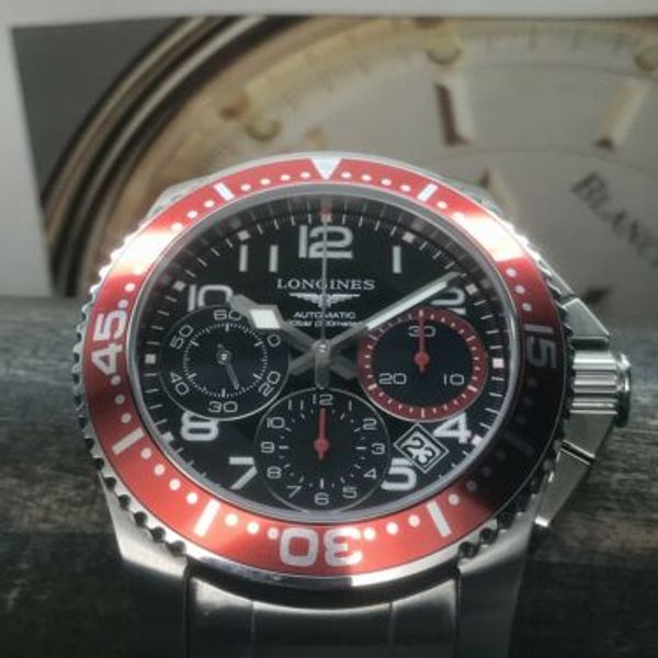 Longines HydroConquest Chronograph Red Bezel 41mm Swiss Automatic 300m ...