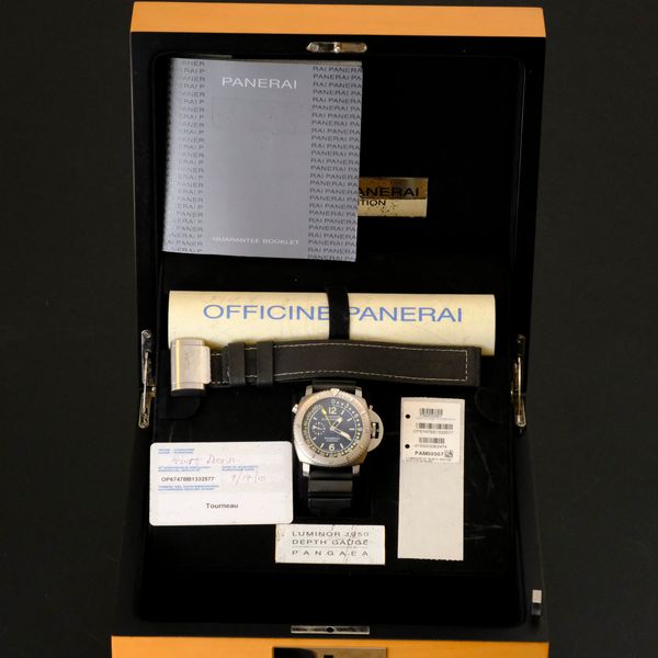 Panerai Blue Luminor 1950â s Pangaea Submersible Depth Gauge PAM 00307 ...