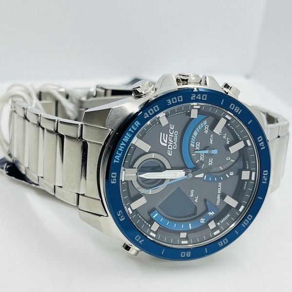Casio Edifice Men's Chronograph Blue Dial 42mm Bluetooth Steel Watch ...