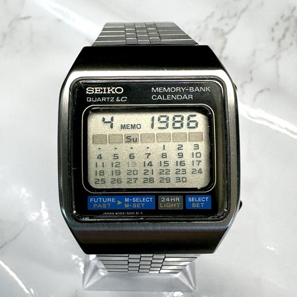 Vintage Seiko M354-5010 Memory Bank Calendar LCD Watch James Bond-Nice ...