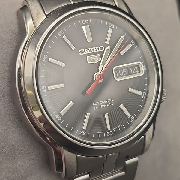 SEIKO 5 Automatic Watch 7S26-03S0 21 JEWELS Day/Date INDICATOR BLACK ...