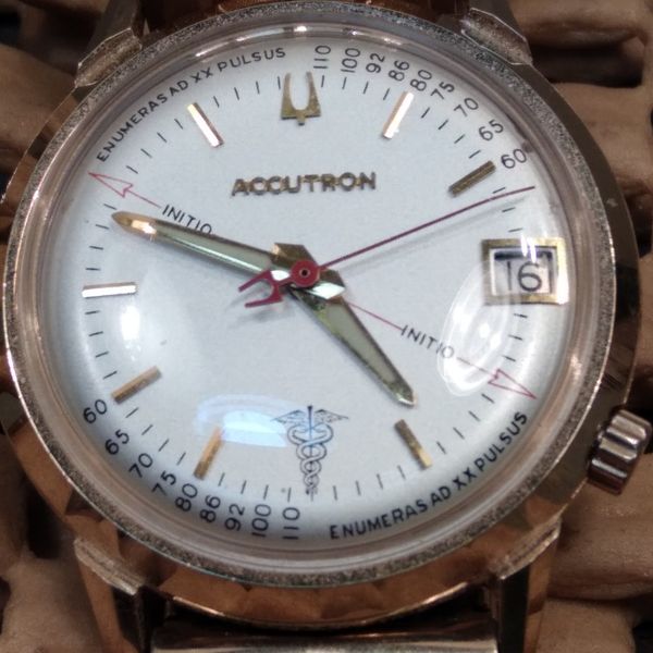 1967 Bulova Accutron 214 Doctor Watch 14K GF & 10k GF Bulova Band , Not ...
