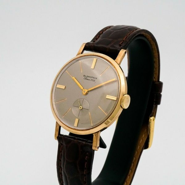 Vintage 1960's Blancpain Men's Wrist Watch in Dennison 9k Gold Case ...