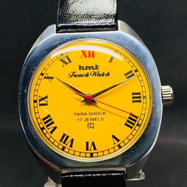 Rare Vintage Hmt French Dial Hand Winding Men's Watch FHF Movement 17 ...
