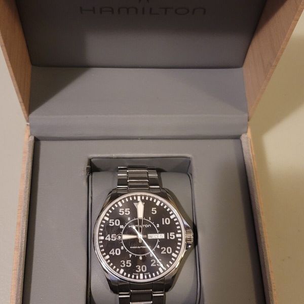 Hamilton Khaki Aviation Pilot Day Date Auto Men's Black Watch ...