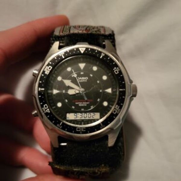 Casio AMW-320R Diver Wrist Watch Analog Digital Quartz Men 100m New ...