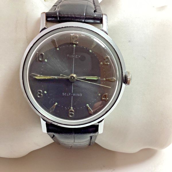 Rare 1962 Men Timex Viscount 34MM Automatic Lume Crosshair Watch 40171 ...