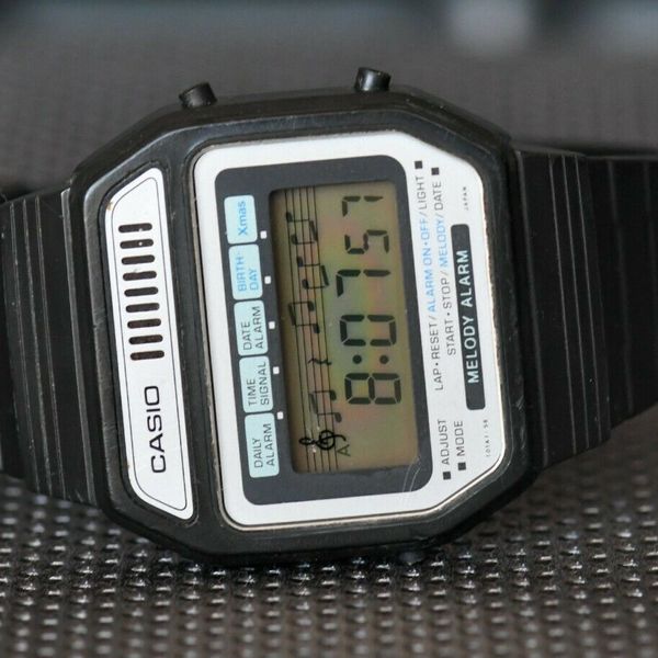 Casio Melody Alarm watch 1980s vintage digital Japan 82H108 108 ...