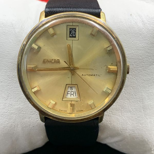 1960's Vintage Enicar Automatic Watch Gold Plated 34mm Ocean Pearl Men ...